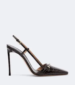 TOM FORD Croc-effect Leather Slingback Pumps