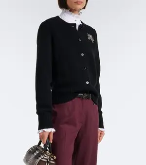 Burberry Ekd Embellished Wool And Cashmere Cardigan