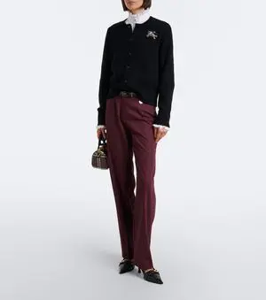 Burberry Ekd Embellished Wool And Cashmere Cardigan