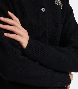 Burberry Ekd Embellished Wool And Cashmere Cardigan
