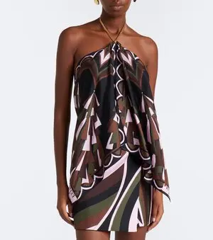 Emilio Pucci Baiadera Halterneck Silk Twill Top