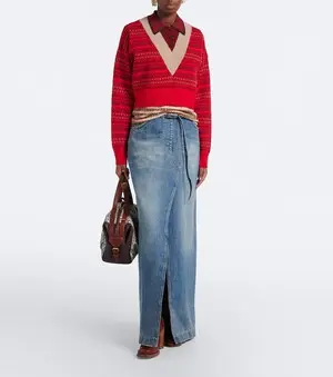 Dries Van Noten Jacquard Wool-blend Polo Sweater