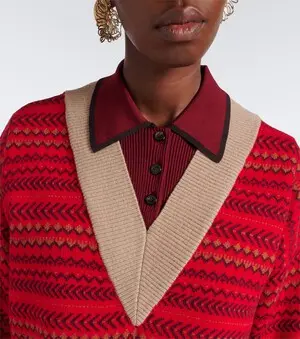 Dries Van Noten Jacquard Wool-blend Polo Sweater