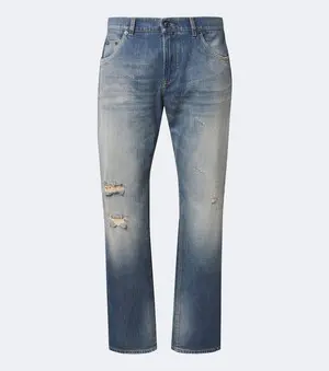 Dolce & Gabbana Distressed Straight Jeans - Blue