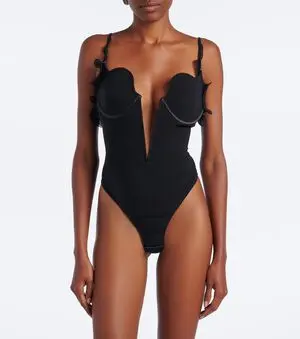 TOM FORD Ruffled Silk Bodysuit