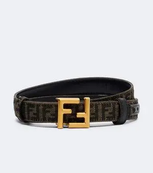 Fendi Ff Zucca Reversible Belt - Black