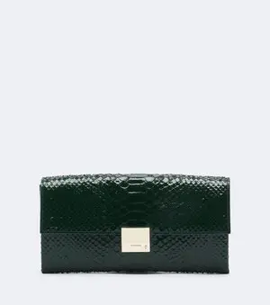 TOM FORD Jean Small Snake-effect Leather Clutch - Green