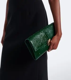 TOM FORD Jean Small Snake-effect Leather Clutch