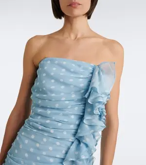 Nina Ricci Polka-dot Silk Bustier Dress