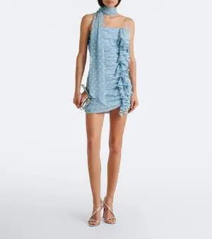 Nina Ricci Polka-dot Silk Bustier Dress
