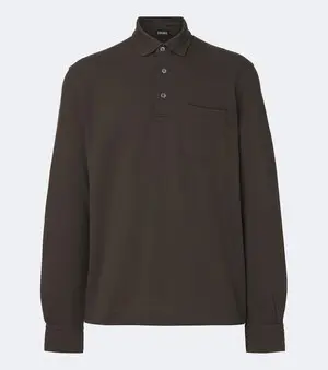 Zegna Cotton Pique Polo Shirt - Brown