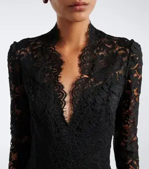 Monique Lhuillier Lace Cotton-blend Bustier Gown