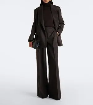 Max Mara Pleated Camel Hair Wide-leg Pants