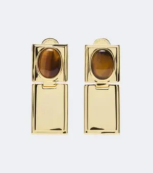 DEHANCHE Signet Stone Tiger's Eye 18kt -plated Earrings - Gold