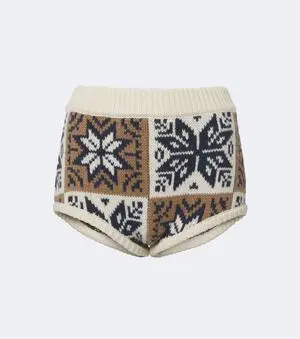 Magda Butrym Jacquard Wool And Cashmere Shorts - Multicoloured