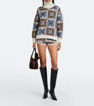 Magda Butrym Jacquard Wool And Cashmere Shorts