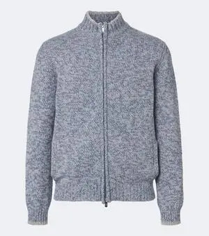 Fedeli Alpaca And Wool Cardigan - Blue