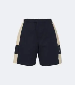 Saint Laurent Logo Cotton Shorts - Blue