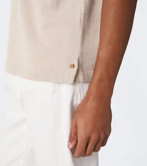GOD'S TRUE CASHMERE Biscotti Cashmere Polo Shirt With Tiger's Eye