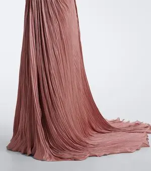 MARMAR HALIM Pleated Satin Gown
