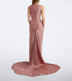 MARMAR HALIM Pleated Satin Gown