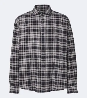 A.PRESSE Checked Cotton And Silk Shirt - Blue