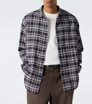 A.PRESSE Checked Cotton And Silk Shirt