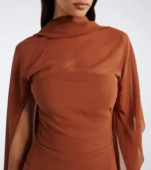 MARMAR HALIM Draped Georgette Bustier Gown