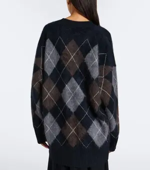 LISA YANG Elaria Argyle Cashmere Cardigan