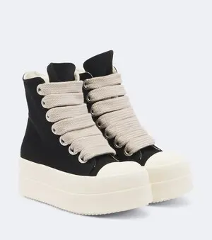 Rick Owens Jumbolace Canvas Sneakers - Black