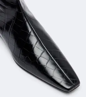 TOTEME Croc-effect Leather Ankle Boots
