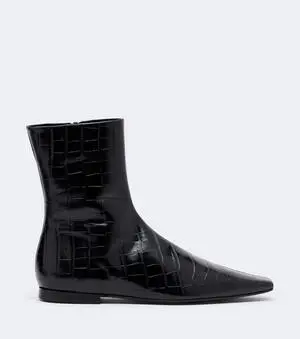 TOTEME Croc-effect Leather Ankle Boots