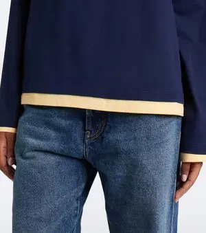 Miu Miu Layered Cotton Jersey Henley Shirt