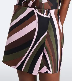 Emilio Pucci Iride Silk Twill Wrap Skirt