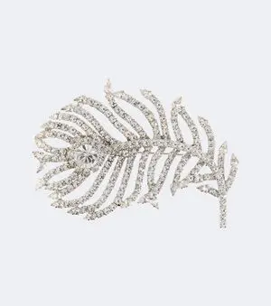 JENNIFER BEHR Pluma Embellished Brooch - Silver