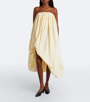 JIL SANDER Asymmetric Taffeta Midi Dress