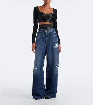 Dolce & Gabbana Distressed Oversized Wide-leg Jeans