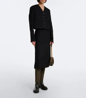 Fendi Filo Canvas And Leather Knee-high Boots