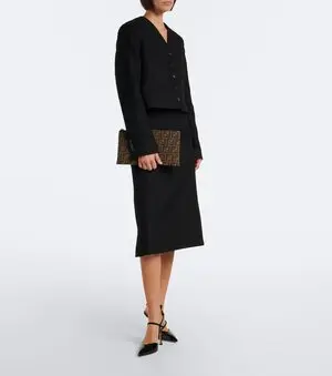 Fendi Tube Medium Ff Zucca Pouch