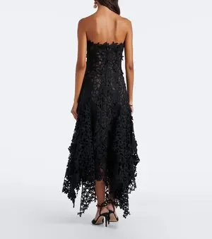 Oscar De La Renta Lace Asymmetric Gown