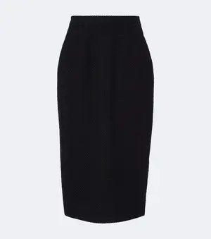 Dolce & Gabbana Cotton And Linen-blend Boucle Pencil Skirt - Black