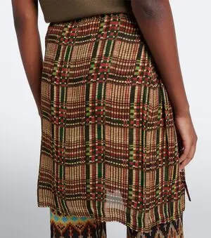 Dries Van Noten Printed Layered Wide-leg Pants