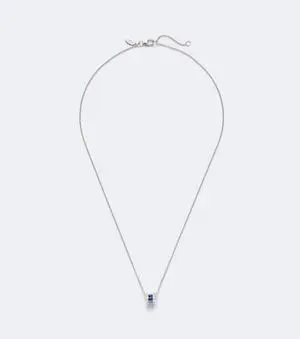 BUCHERER FINE JEWELLERY Baguette Love 18kt White Gold Necklace With Sapphires And Diamonds - Silver