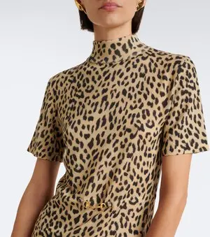 Rixo Kylie Leopard-print Wool Sweater Dress
