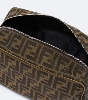 Fendi Ff Zucca Small Leather-trimmed Toiletry Bag