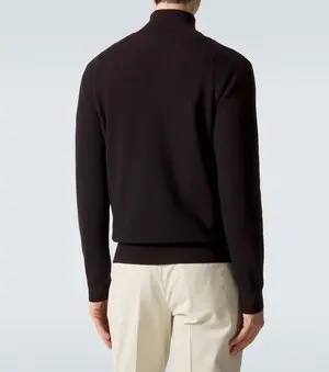 Brioni Cashmere And Wool Half-zip Sweater