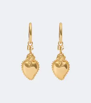 Dolce & Gabbana Sacro Cuore Dg Embellished Hoop Earrings - Gold