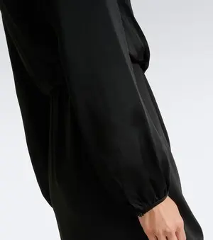 Max Mara Elegante Draped Satin Midi Dress