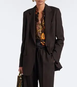 Dries Van Noten Chalk Stripe Single-breasted Blazer