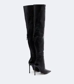 TOM FORD Croc-effect Leather Over-the-knee Boots